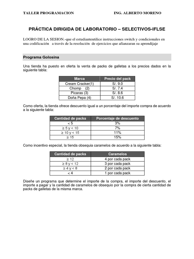 Ejercicios Selectivos | PDF