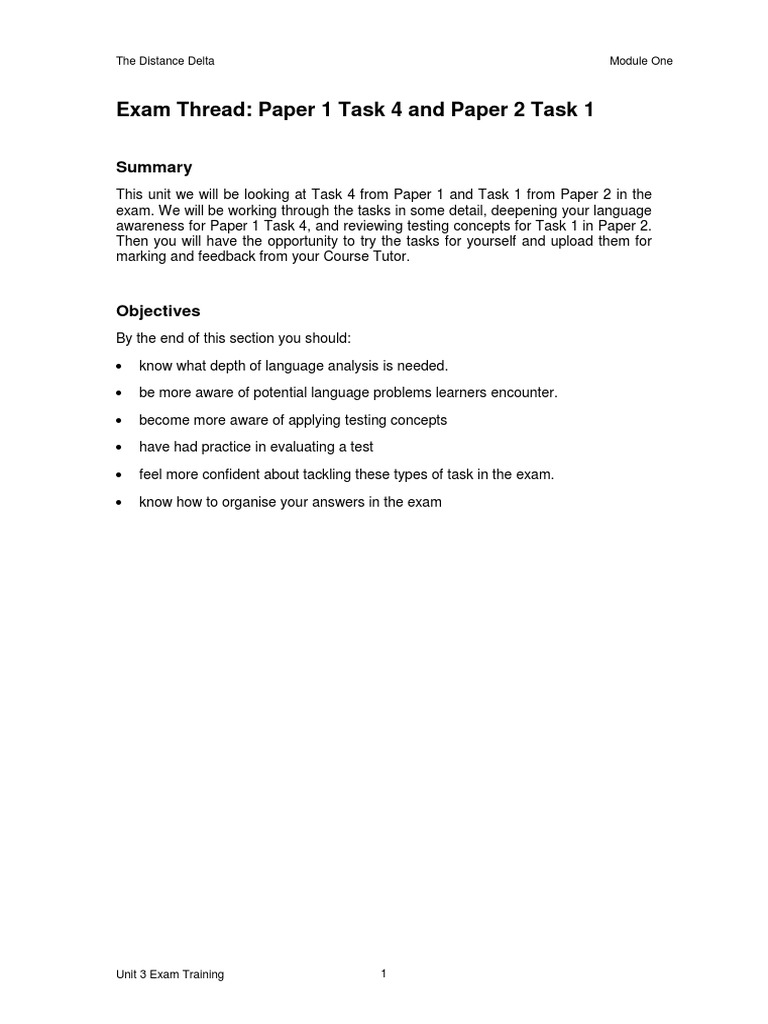 Exam Thread: Paper 1 Task 4 and Paper 2 Task 1: The Distance Delta ...