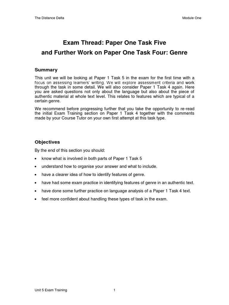 Exam Thread: Paper One Task Five and Further Work On Paper One Task ...
