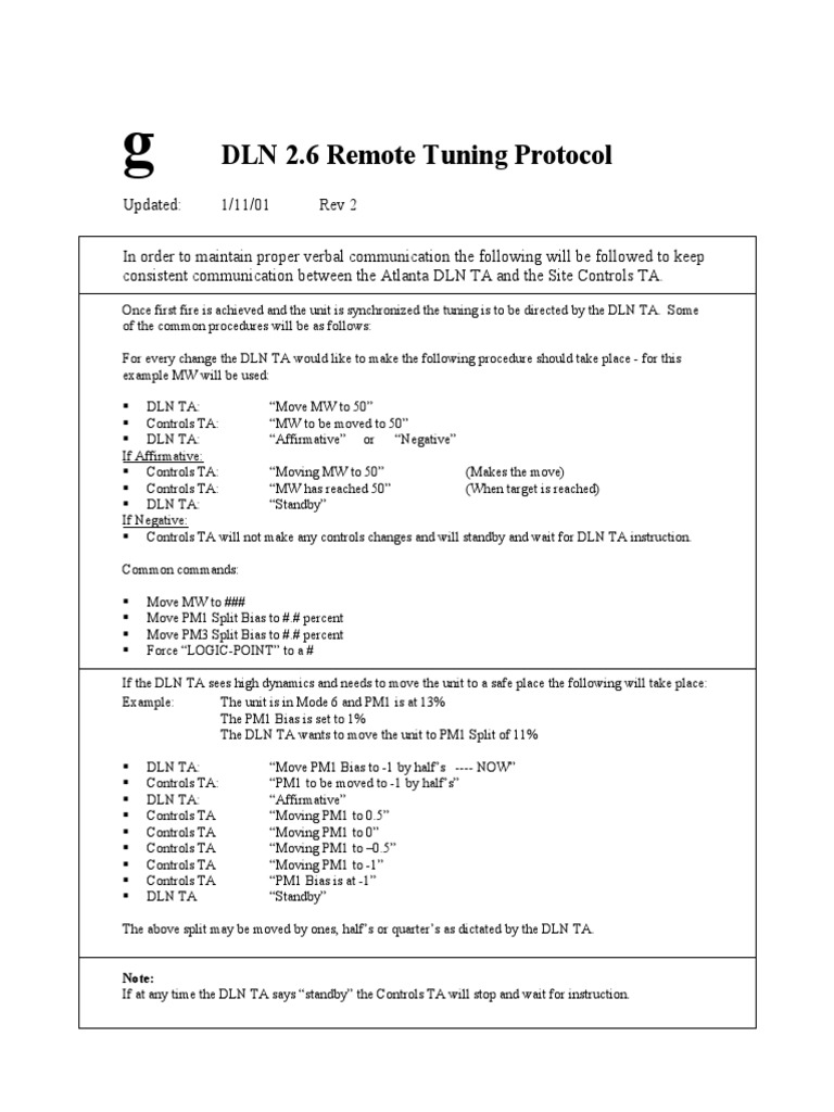 DLN 2.6 Remote Tuning Protocol | PDF | Computer Engineering | Computing