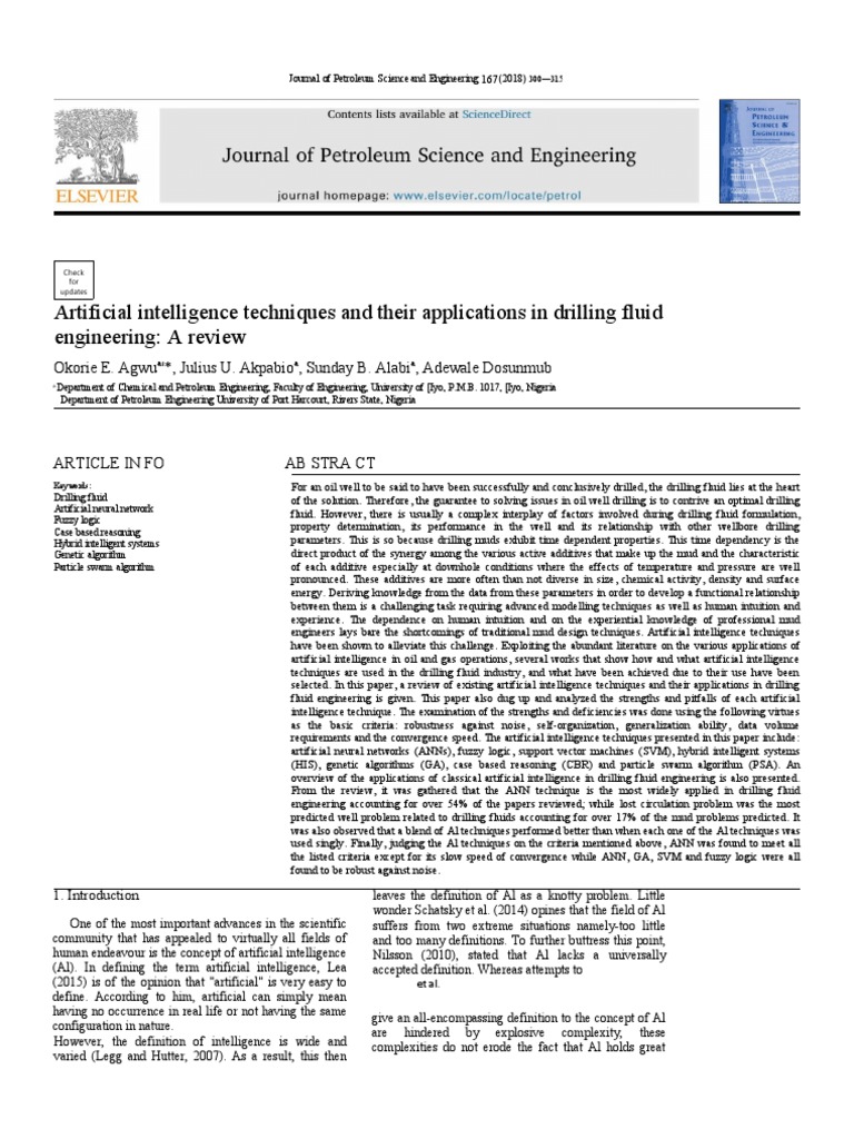 Artificial Intelligence Techniques and Their Applications in Drilling ...
