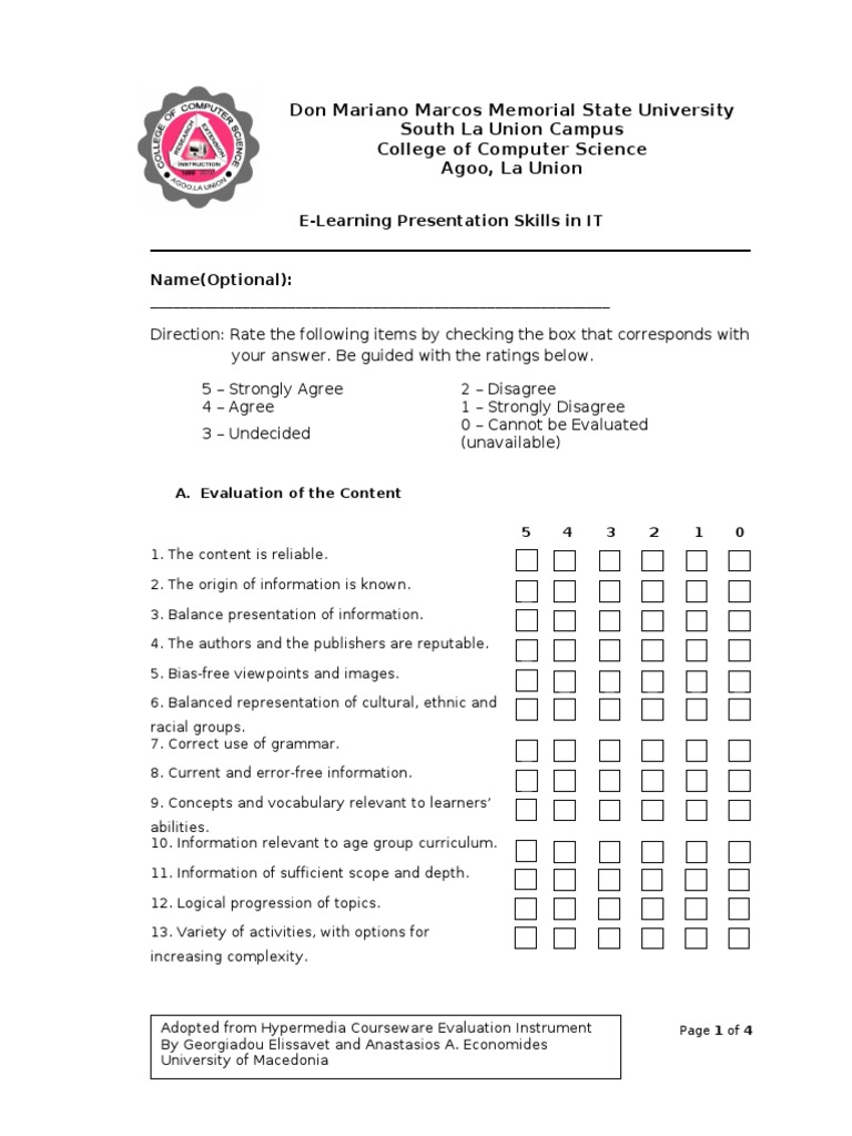 Validation Questionnaire | PDF | Curriculum | Learning