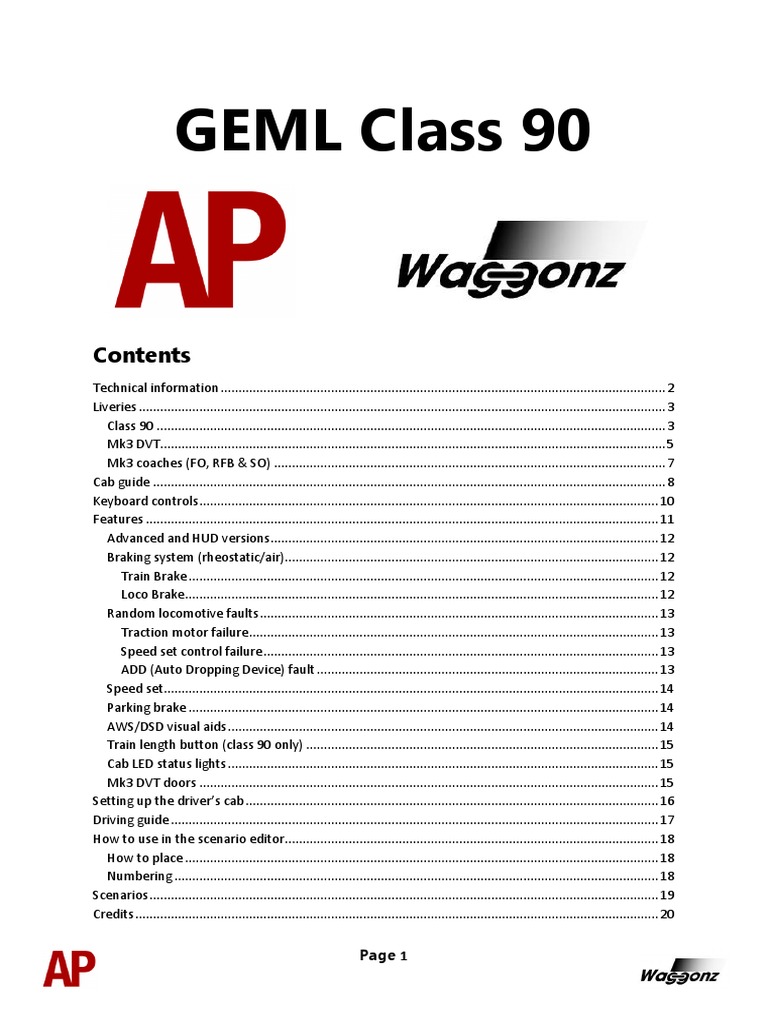 GEML Class 90 Manual | PDF | Brake | Train