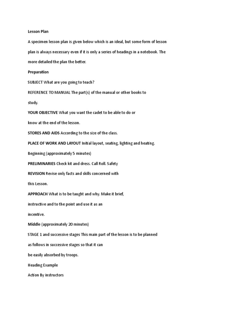 Lesson Template British Army | PDF | Career & Growth