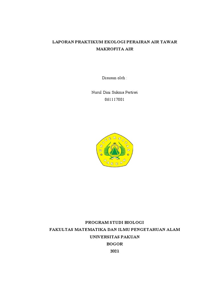 Laporan Praktikum Ekologi Perairan Air Tawar | PDF