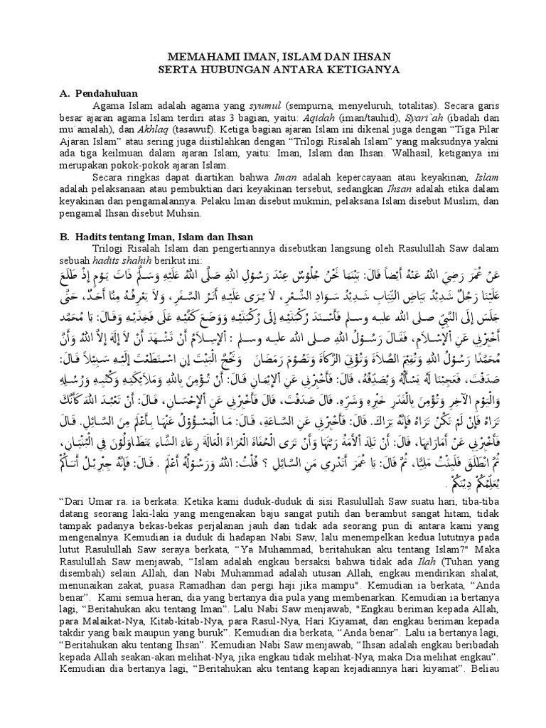 Contoh Makalah TTG Iman, Islam, Ihsan | PDF