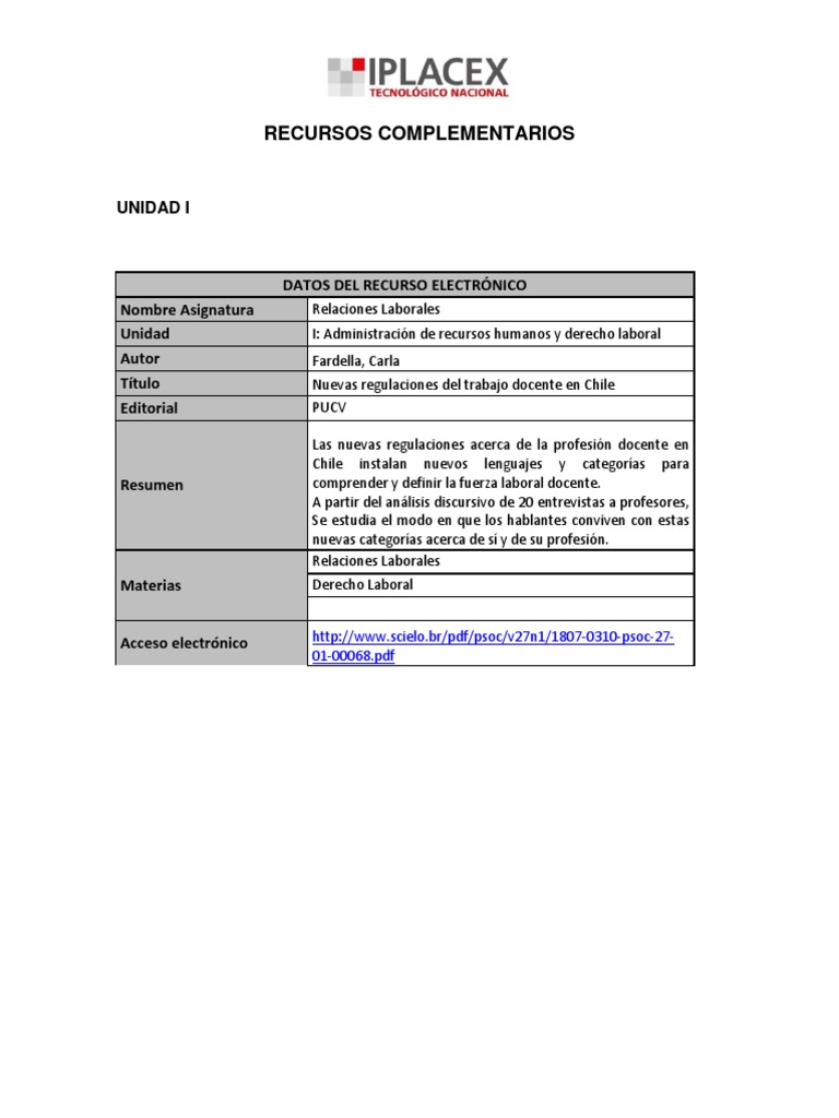 Semana 2 Material Complementario Relaciones Laborales - Parte 1 | PDF