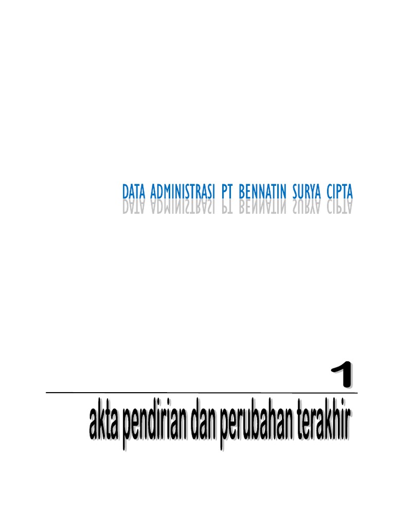 Pendirian PT Bennatin Surya Cipta | PDF