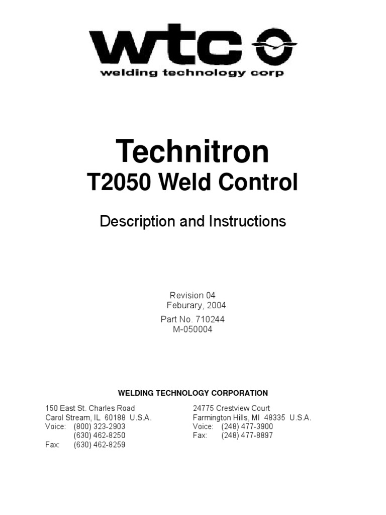 WTC Technitron Manual T2050 | PDF