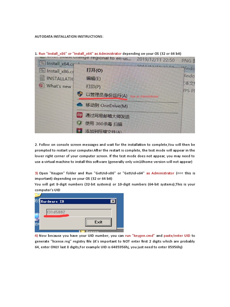 Auto Data 3.45 INSTALLATION INSTRUCTIONS | PDF | 64 Bit Computing ...