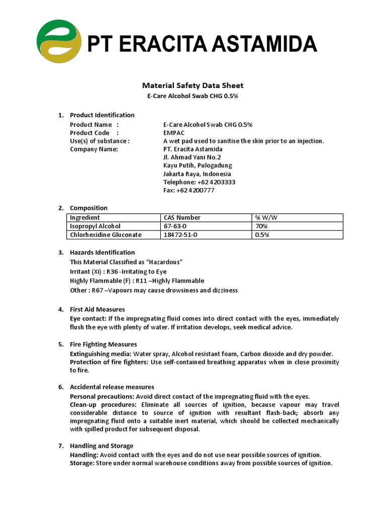 Material Safety Data Sheet EMPAC | PDF | Occupational Safety And Health ...