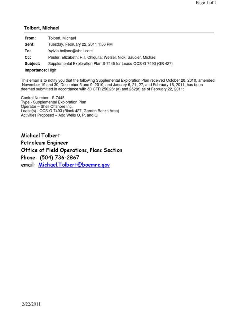 Shell Exploration Plan | PDF | Blowout (Well Drilling) | Subsea ...