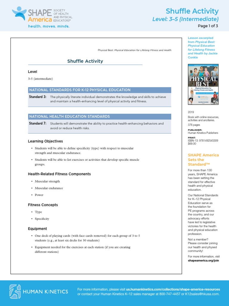 3-6 Shuffle Activity | PDF | Physical Education | Physical Fitness