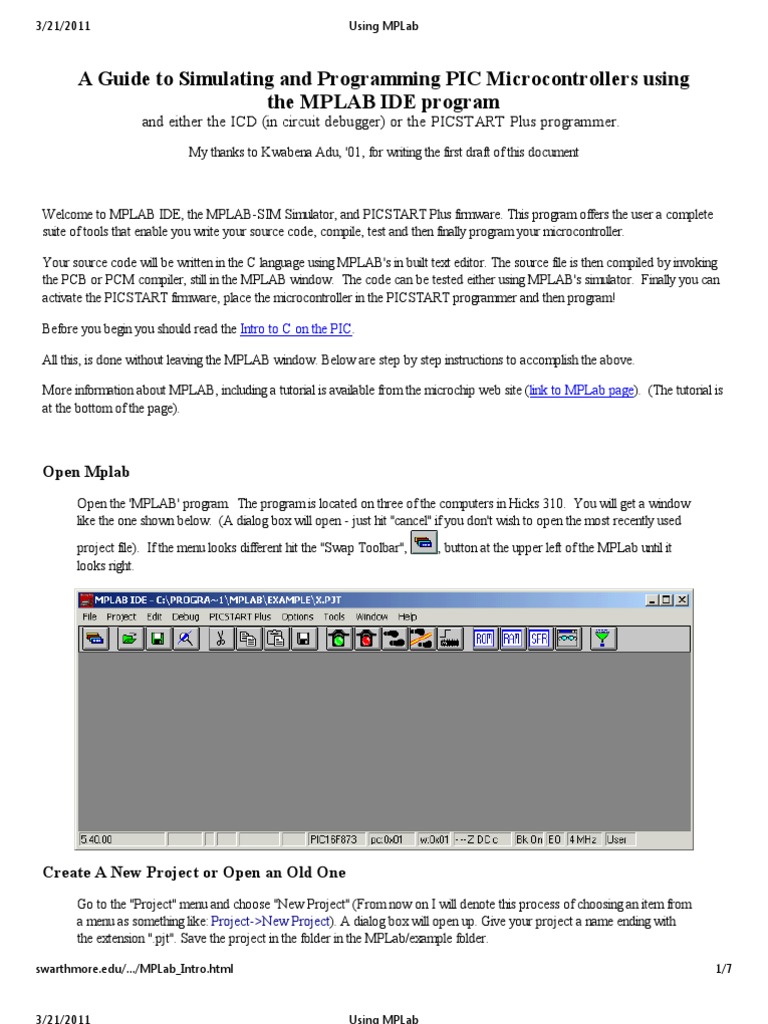 A Guide To Simulating and Programming PIC Microcontrollers Using The ... A Guide To Simulating and Programming PIC Microcontrollers Using The ...