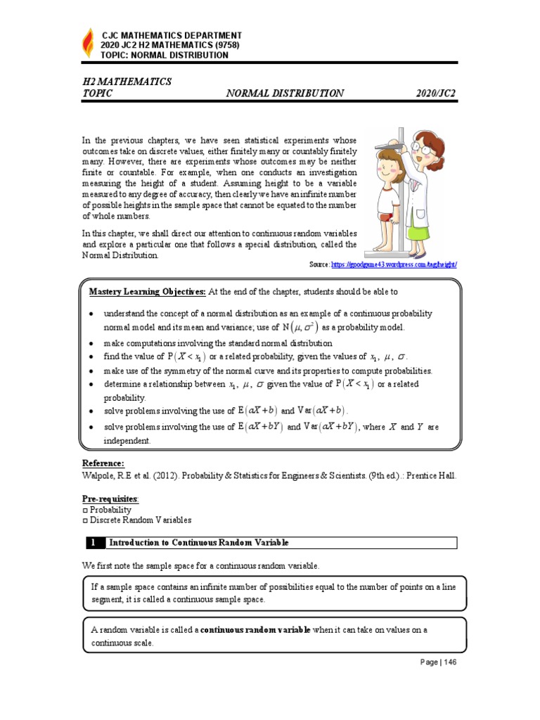 M6 2020 Normal Distribution Lecture Notes | PDF | Probability ...