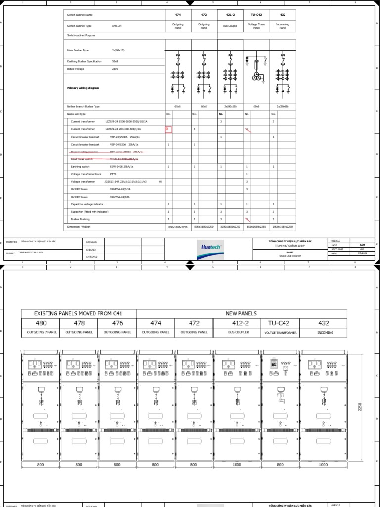 Primary wiring diagram: Customer: Tổng Công Ty Điện Lực Miền Bắc | PDF ...