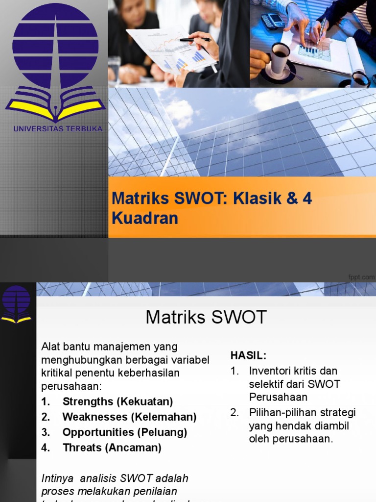 Analisis Matriks SWOT 4 Kuadran | PDF | Pengelolaan Keuangan & Uang