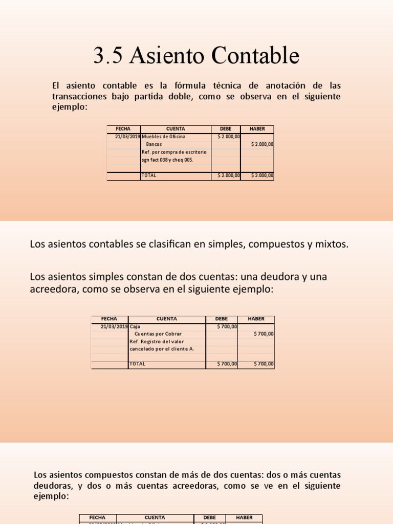 Ejemplos de Asientos Contables | PDF | Contabilidad | Economias
