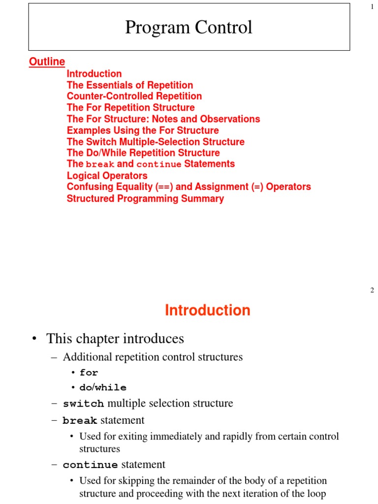 Program Control: Outline | PDF | Control Flow | Software Engineering