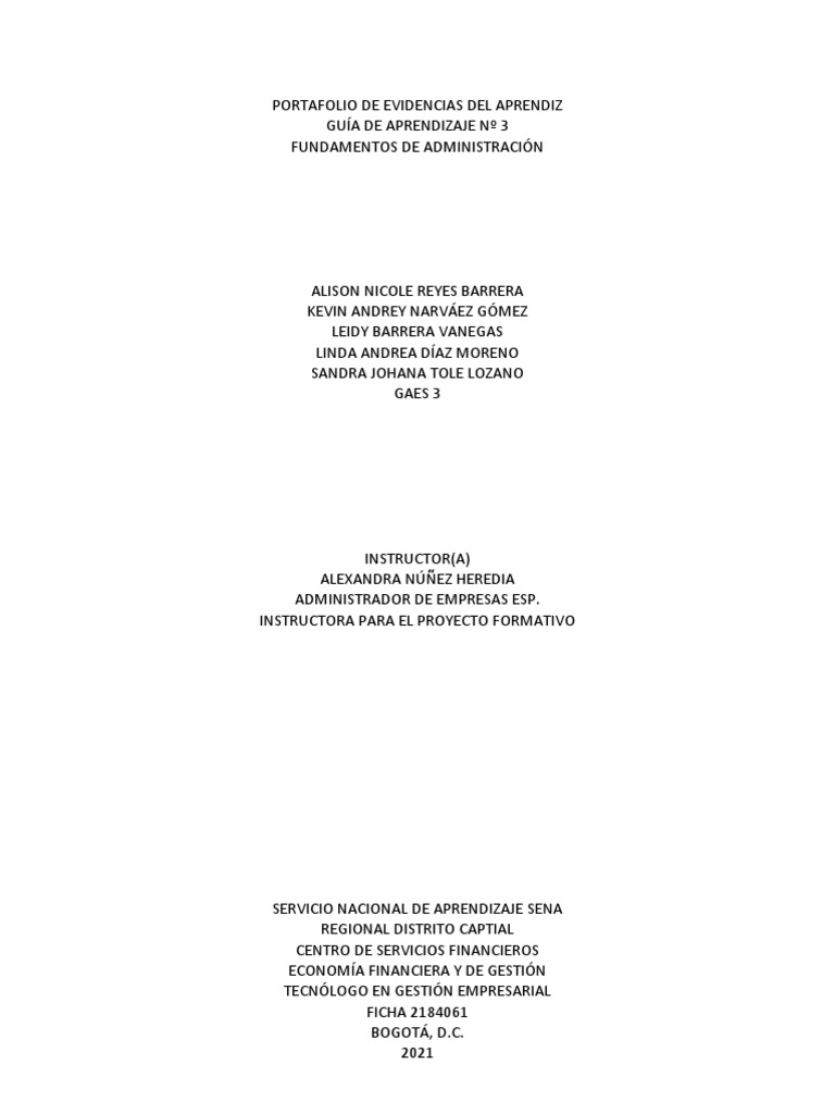 Formato Desarrollo Portafolio Del Aprendiz GUÍA 3 | PDF | Calidad (comercial) | Teoría