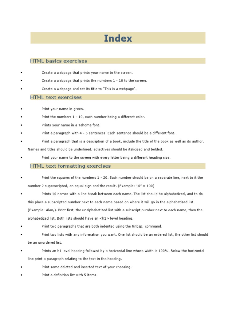 HTML Basics Practicals | PDF | Html | Web Search Engine