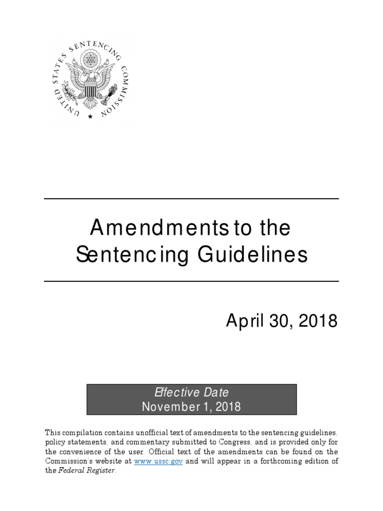 Amendments To The Sentencing Guidelines: April 30, 2018 | PDF | United ...