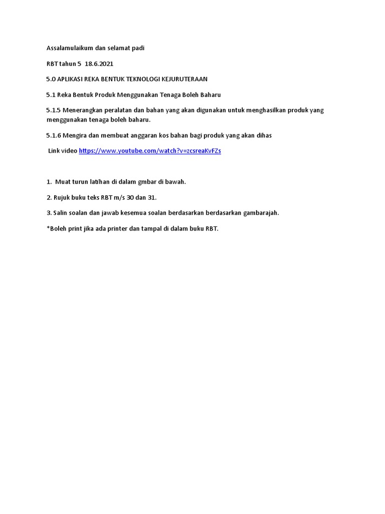 RPH RBT Kipas Solar 5.1.5 | PDF