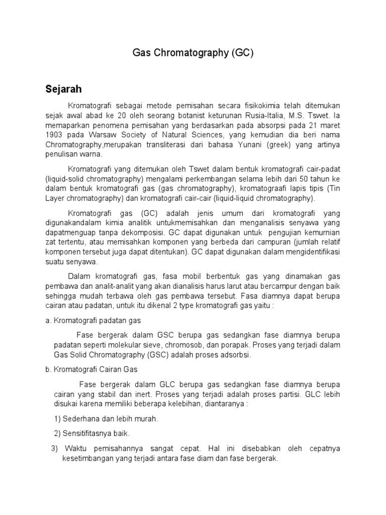 Gas Chromatography (GC) | PDF