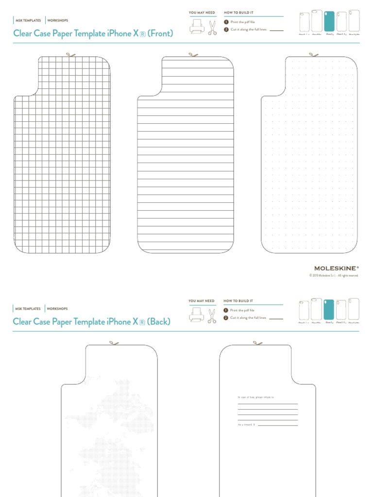 Clear Case Paper Template Iphone X (Front) : Print The PDF File Cut It ...