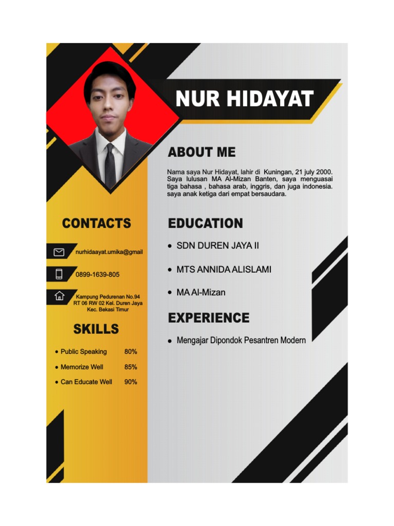 CV Nur Hidayat-1 | PDF