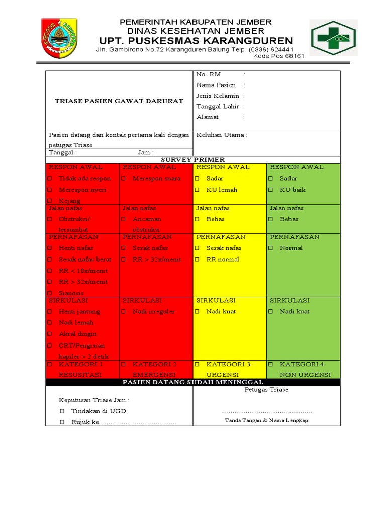 Form Triase Igd | PDF