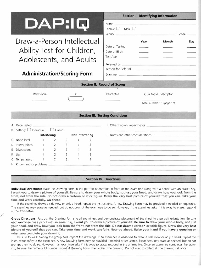 DAP:I : Draw-a-Person Intellectual Ability Test For Children ...