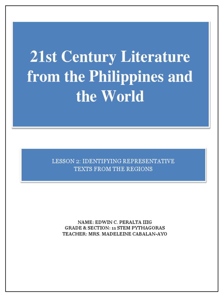 21st Century Literature From The Philippines and The World | PDF ...