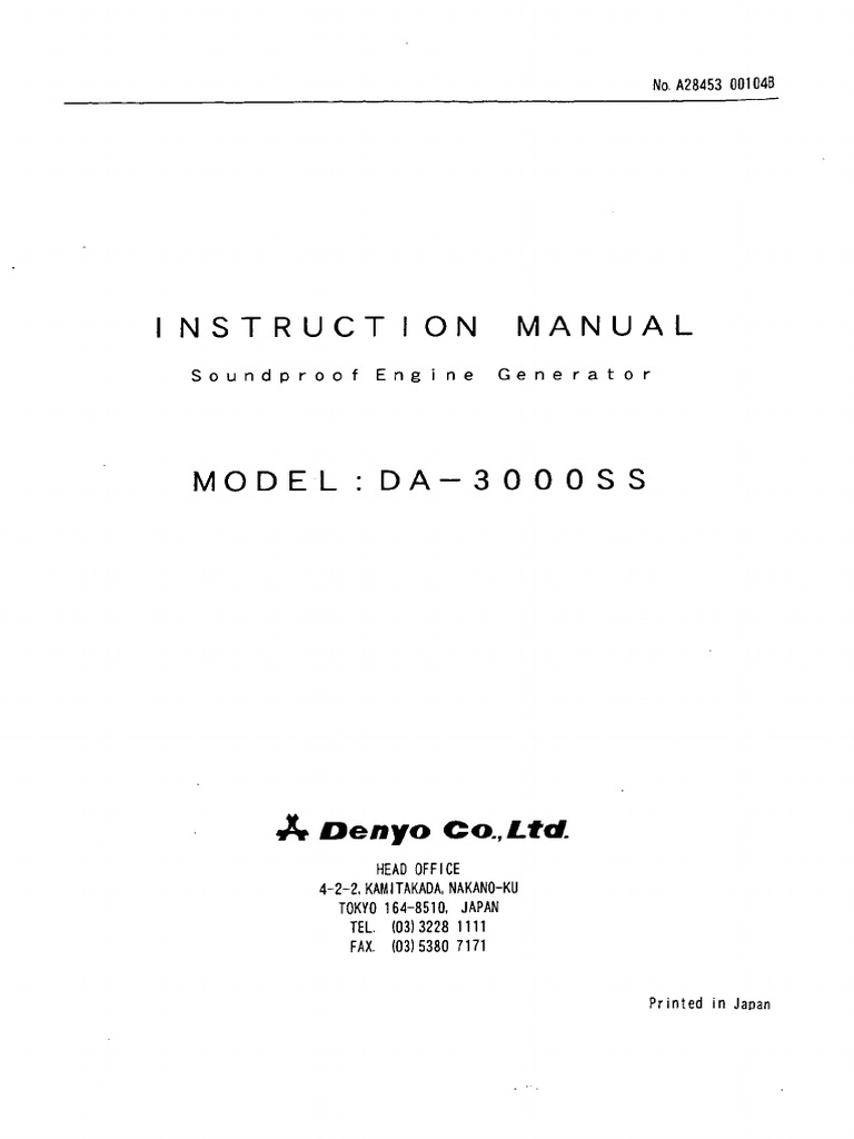 DA-3000SS (Instruction Manual A2845300104B) | PDF