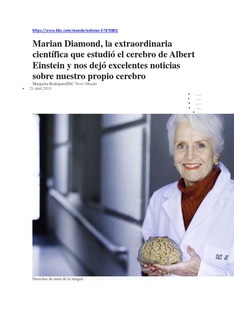 Marian Diamond | PDF | Albert Einstein | Neurociencia