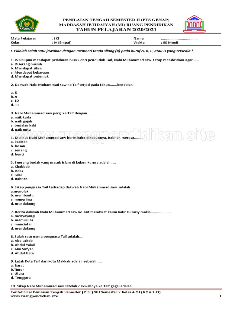 PTS Ski Kelas 4 Sem 2 | PDF