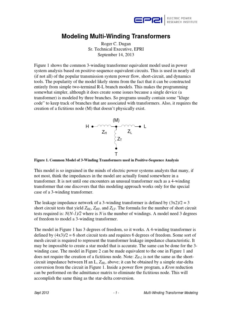 Modeling Multi-Winding Transformers | PDF | Transformer | Electrical ...