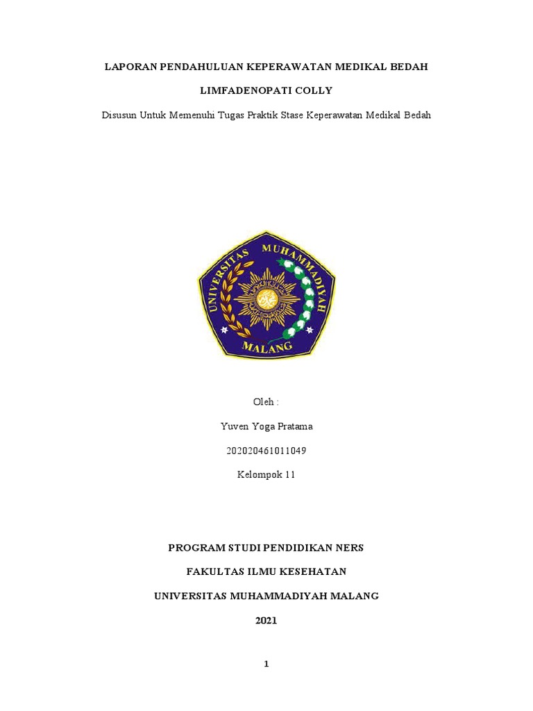 Laporan Pendahuluan Limfadenopati Colli | PDF