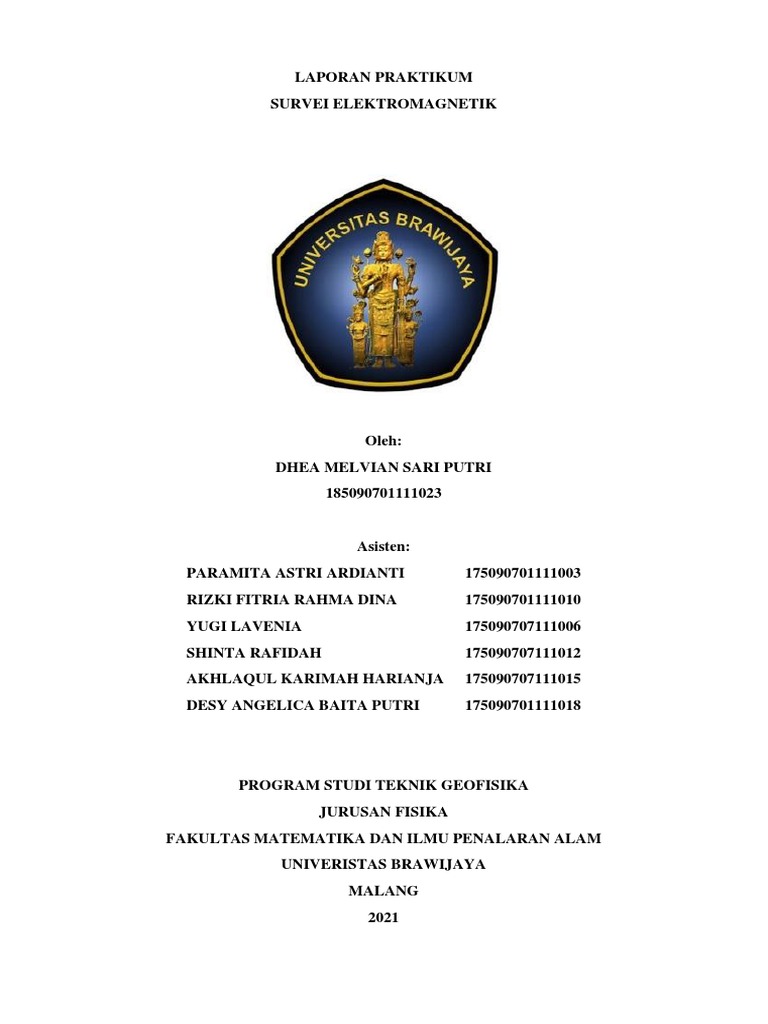 Laporan Praktikum Survey Elektromagnetik - Kel-5 - Dhea Melvian - 185090701111023 | PDF