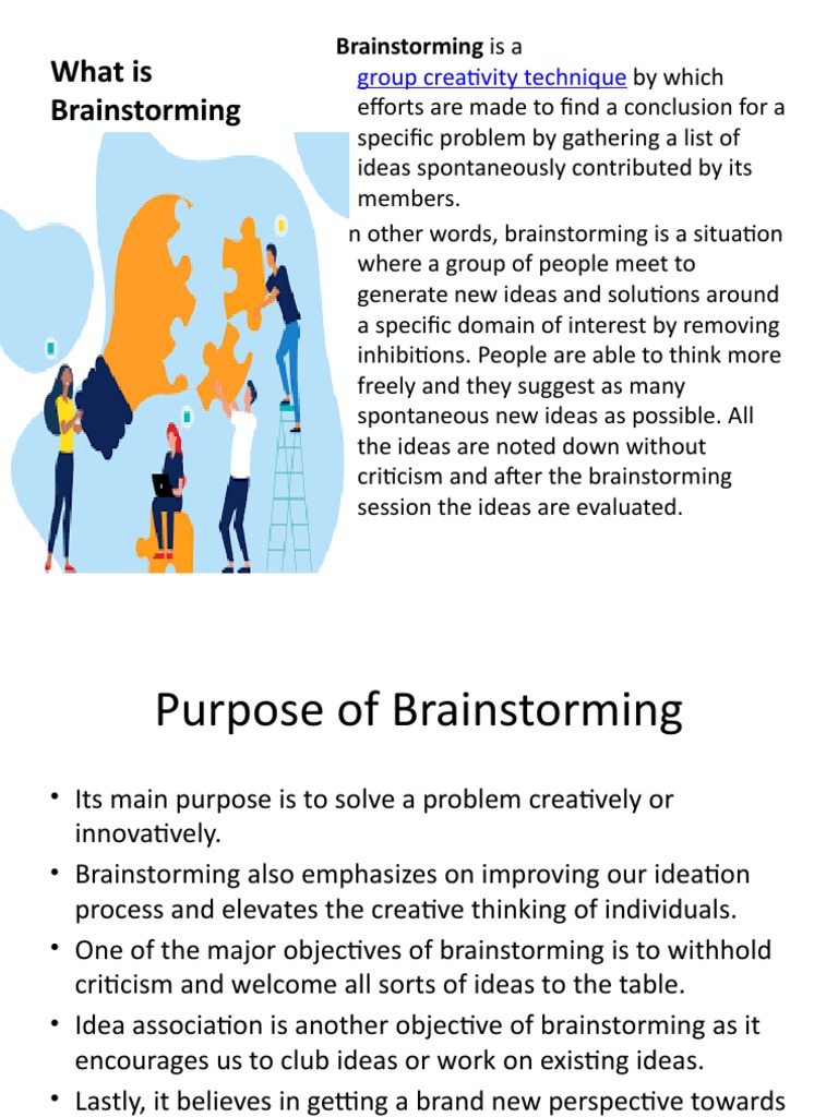 What Is Brainstorming: Group Creativity Technique | PDF | Brainstorming ...