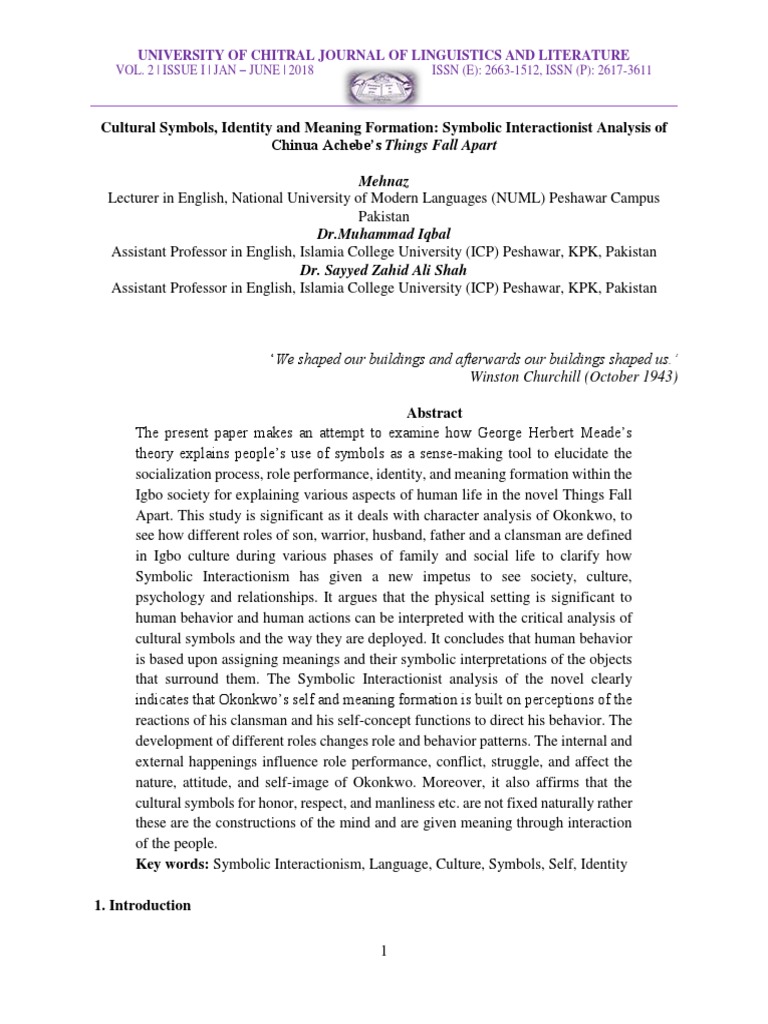 Cultural Symbols, Identity and Meaning Formation: Symbolic ...