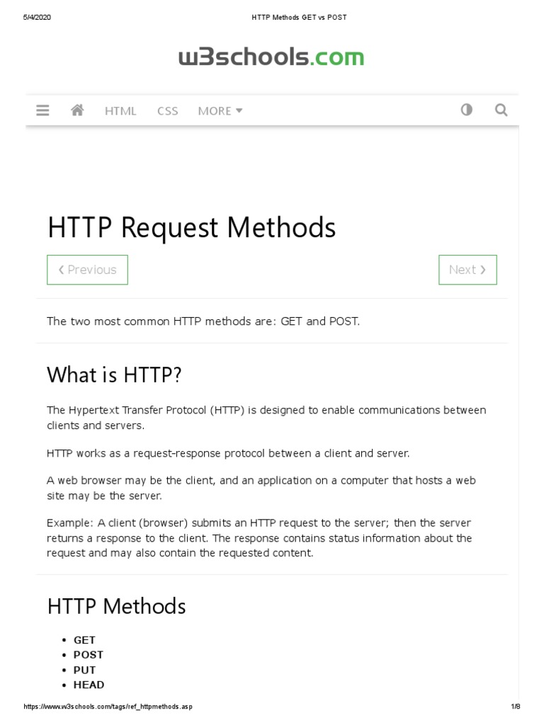 HTTP Methods GET Vs POST | PDF | World Wide Web Consortium Standards ...