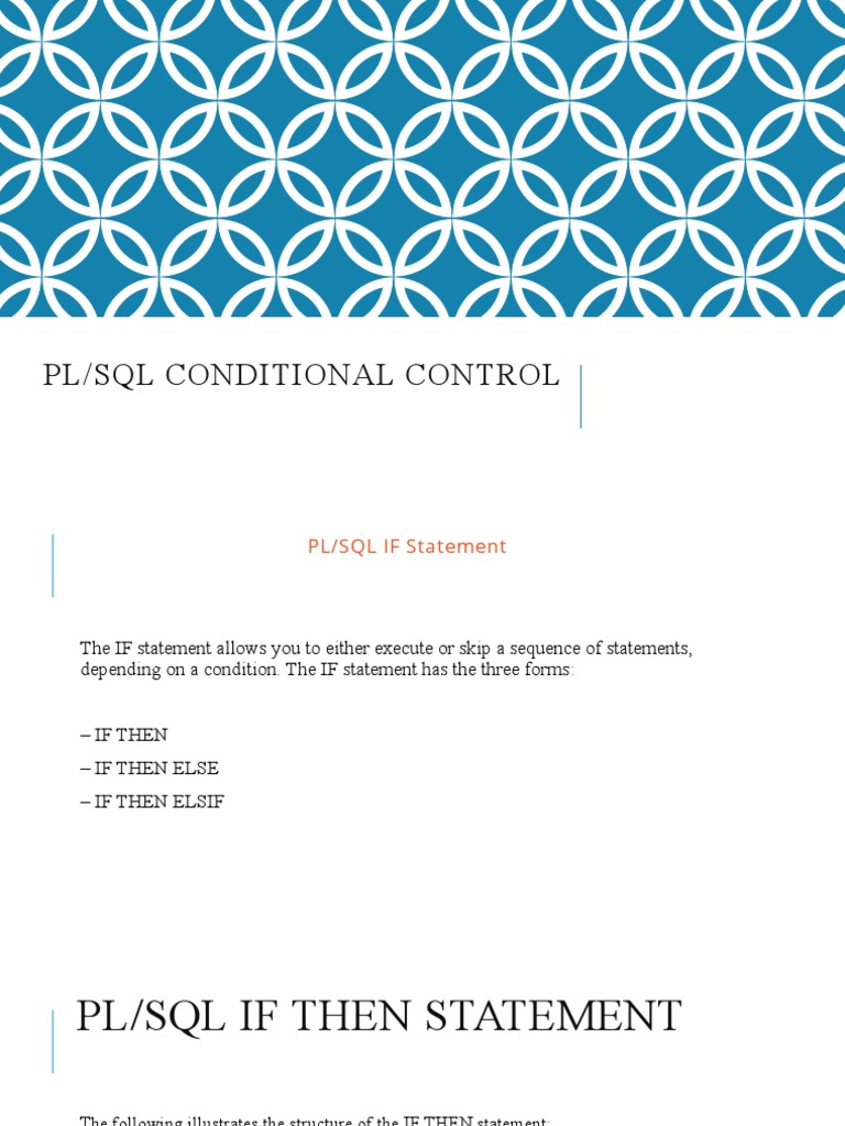 Lecture-17 PLSQL CONDITIONAL CONTROL | PDF | Data Management Software | Sql Lecture-17 PLSQL CONDITIONAL CONTROL | PDF | Data Management Software | Sql