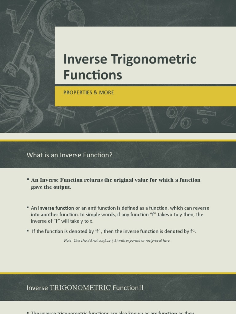 Inverse Trigonometric Functions | PDF | Function (Mathematics ...
