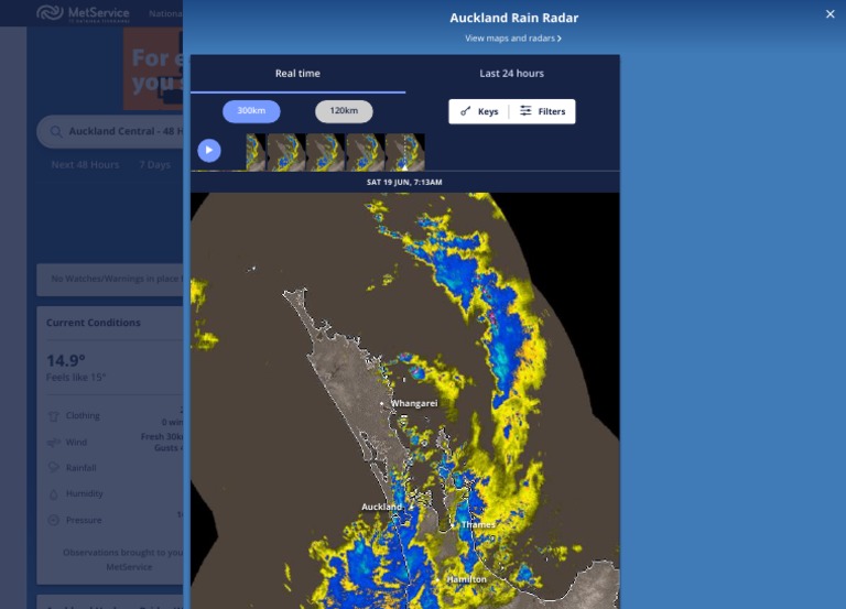 Auckland Central Weather Forecast and Observations - MetService New ...