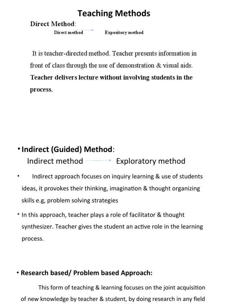 Teaching Methods: Direct Method | Download Free PDF | Teaching Method ...