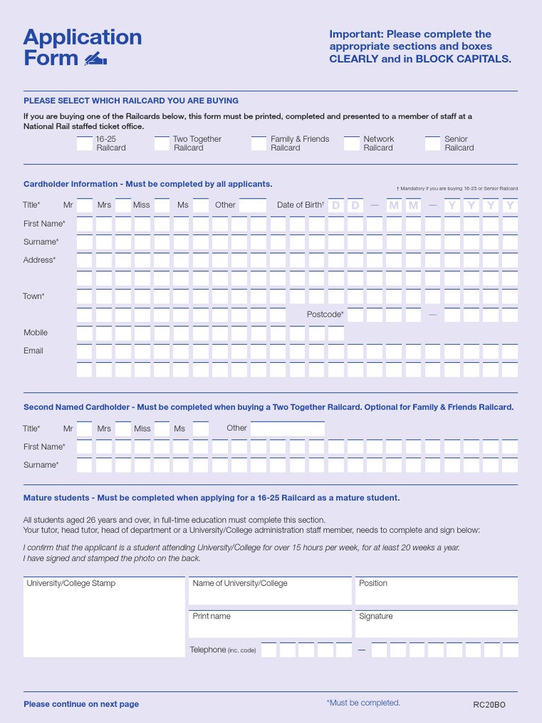 Railcard Application & Conditions | PDF | Ticket (Admission ...