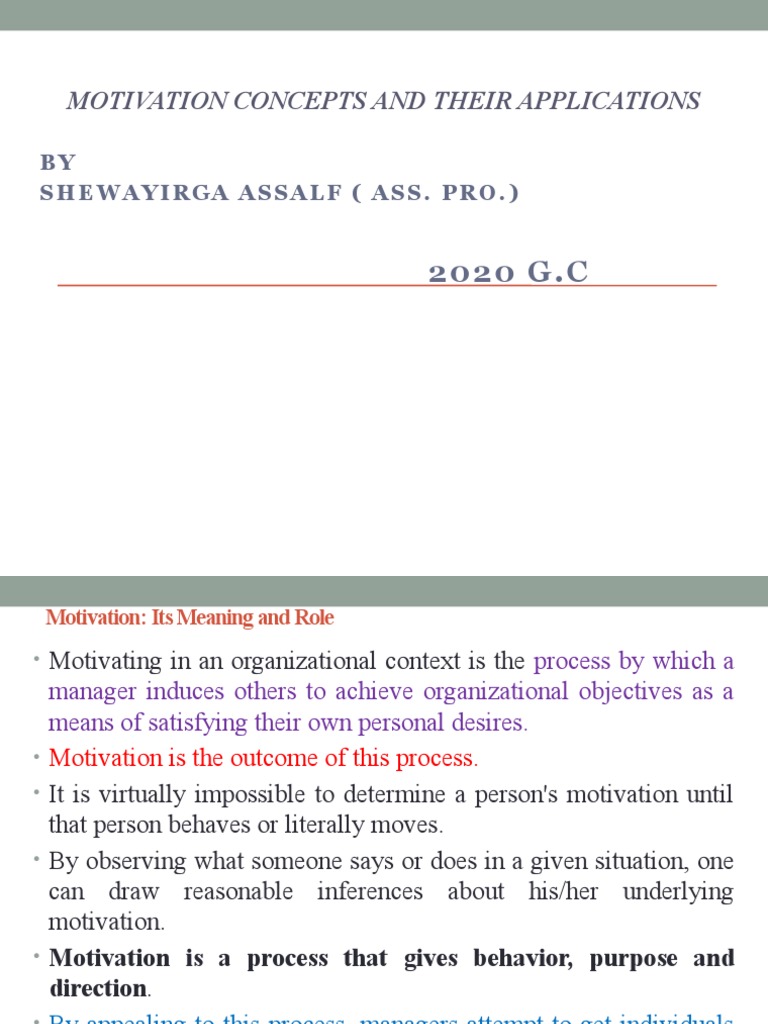 4 Motivation Concepts and Their Applications | PDF | Motivation | Motivational