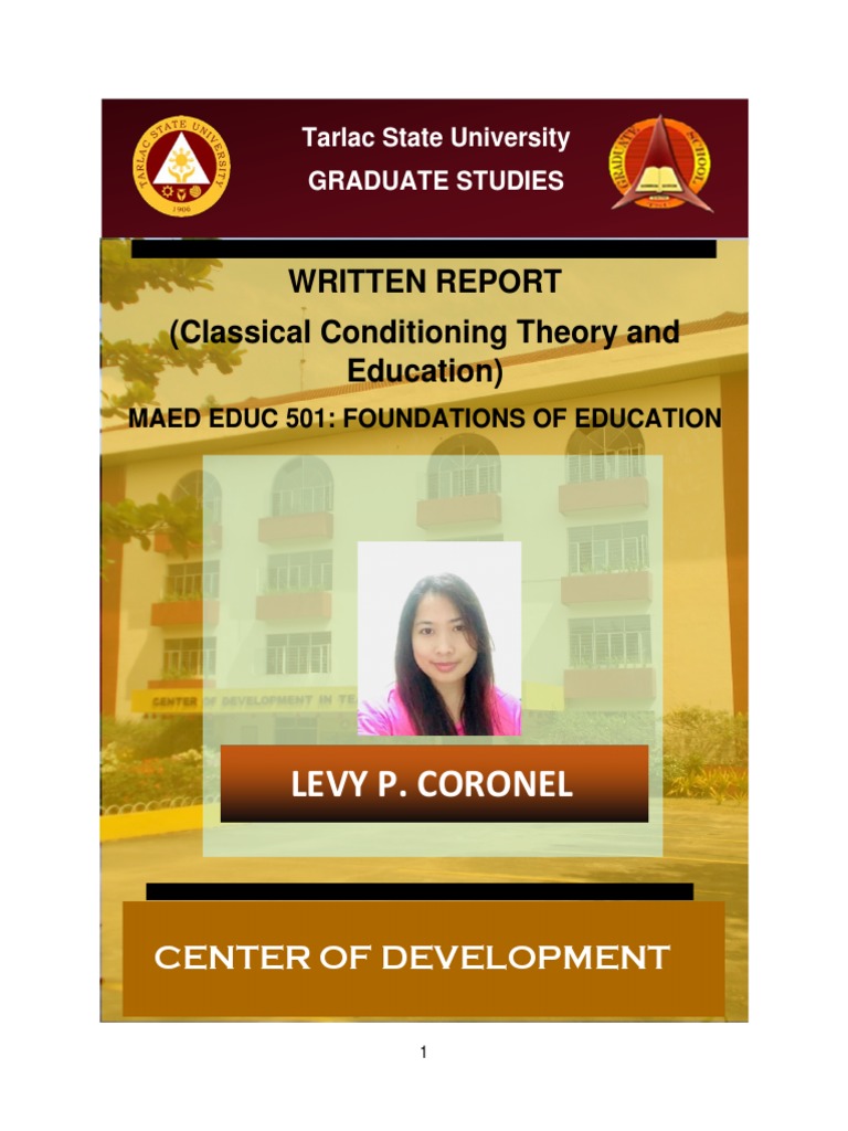 Written Report (Classical Conditioning Theory and Education) | PDF ...