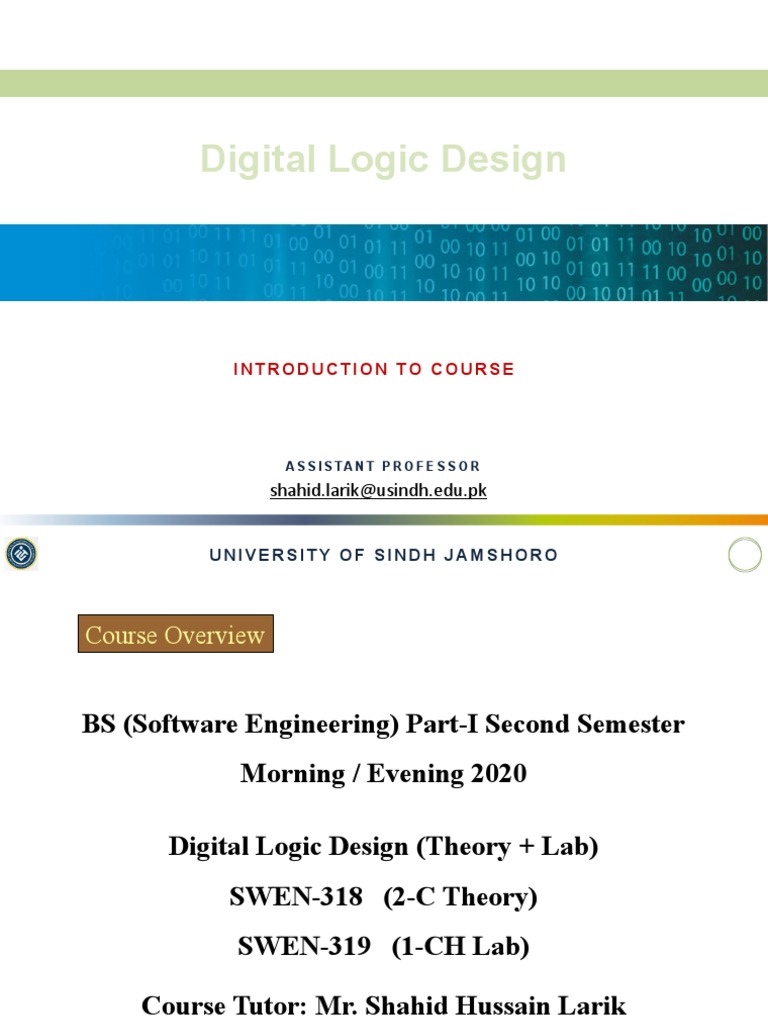 Course Plan DLD-2020 | PDF | Logic Gate | Logic Synthesis